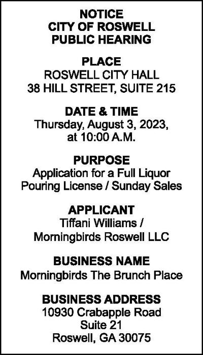 Public Notice: Alcohol Beverage License Application | Legal Notices ...