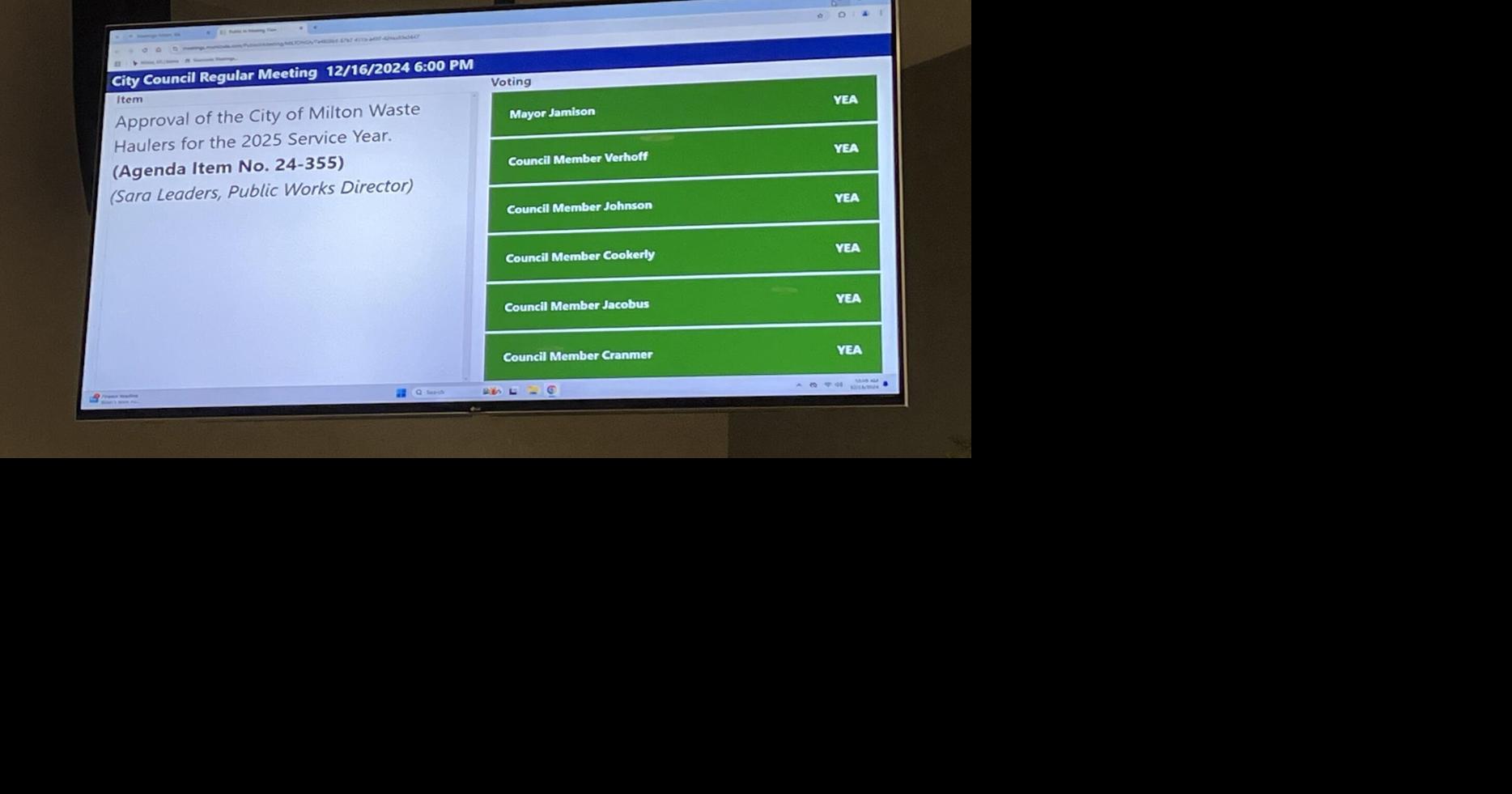 Milton City Council upgrades voting system | Milton News | appenmedia.com