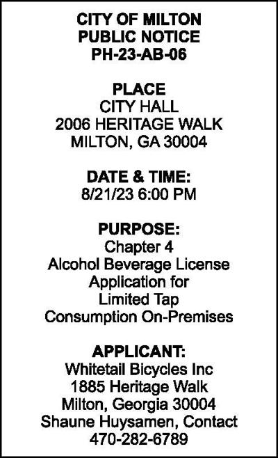 Public Notice: Alcohol Beverage License Application | Legal Notices ...