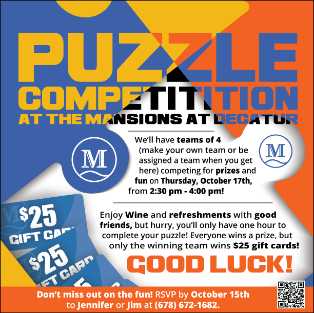 Puzzle Competition at The Mansions at Decatur | Calendar | appenmedia.com