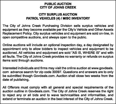 City Surplus Auction | Legal Notices | appenmedia.com
