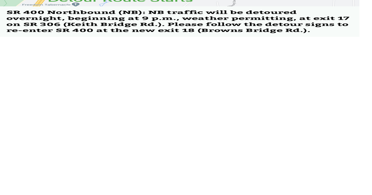 Ga. 400 construction to cause temporary detours | Forsyth News ...