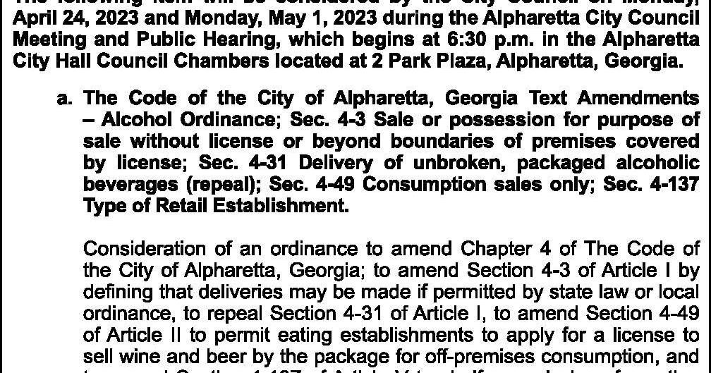 Notice of Consideration of City Code Amendments | Legal Notices ...