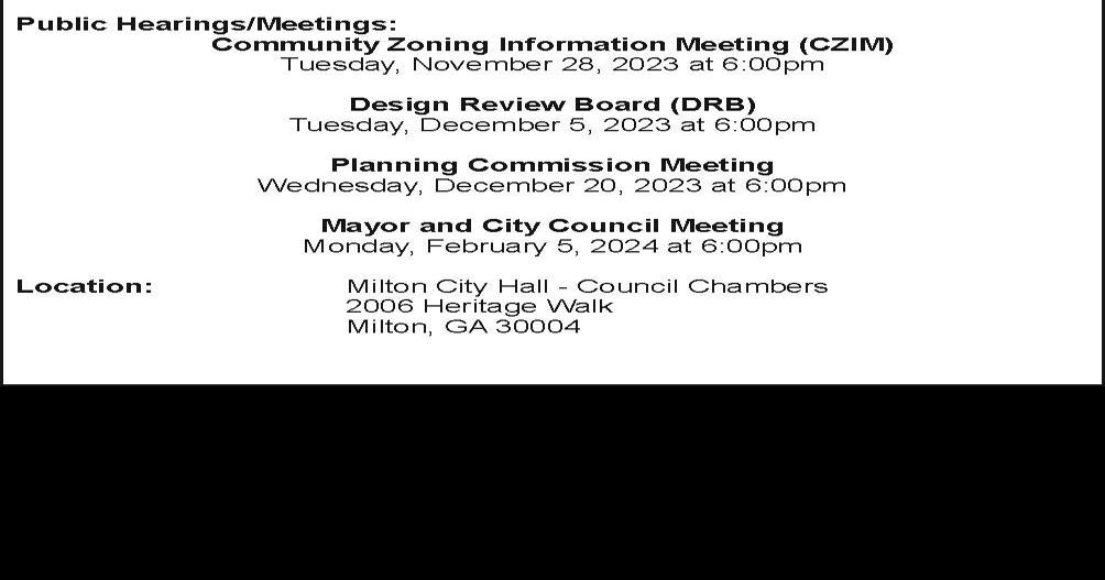 Notice of Public Hearing for Rezoning | Legal Notices | appenmedia.com