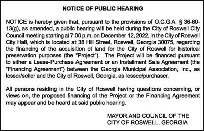 Notice of Public Hearing | Legal Notices | appenmedia.com