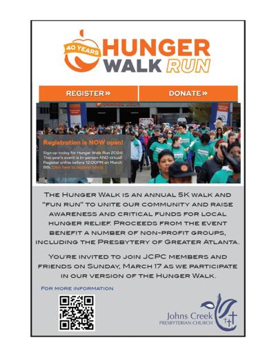 Johns Creek Hunger Walk | Calendar | appenmedia.com