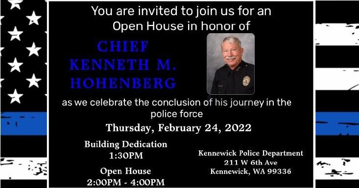 Honoring retiring Kennewick Police Chief Ken Hohenberg during a ...