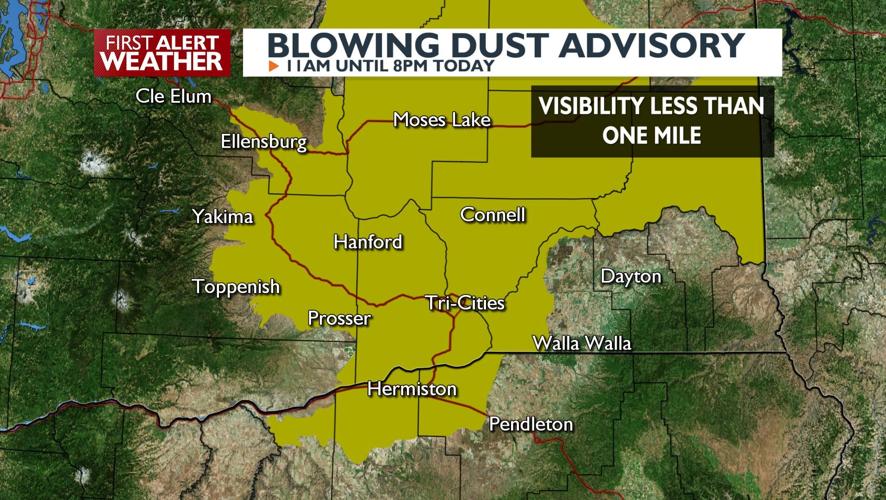 Blowing Dust Advisory with wind gusts up to 55 MPH -Kristin | Forecast ...