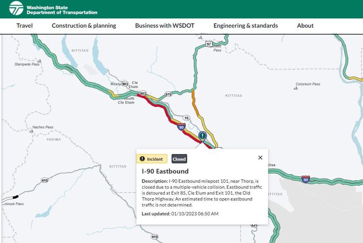 WSDOT: I-90 EB re-opens after closure due to multi-vehicle collision ...