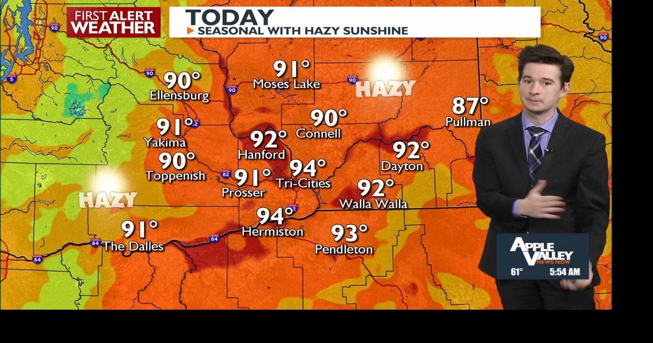 Seasonal day with more hazy sunshine. Trending even cooler by late week ...