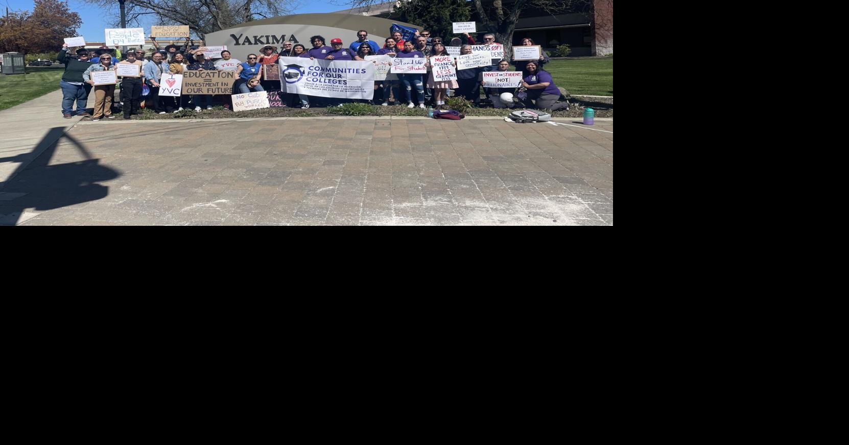 Chants and change: Yakima college rally pushes back on education cuts ...