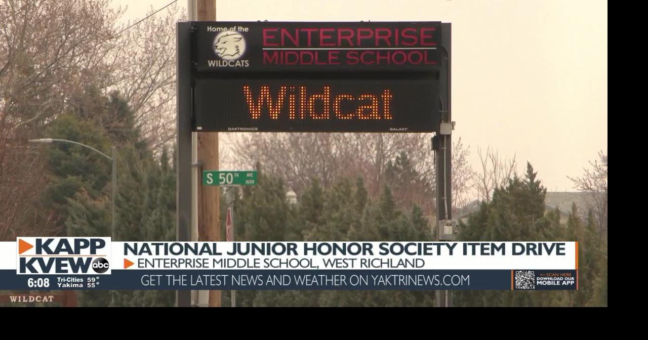 National Junior Honor Society students at Enterprise Middle School hold ...