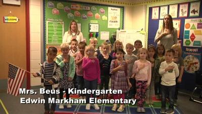 Raise the Flag: Mrs. Beus’ kindergarten class at Edwin Markham Elementary | Sponsor ...