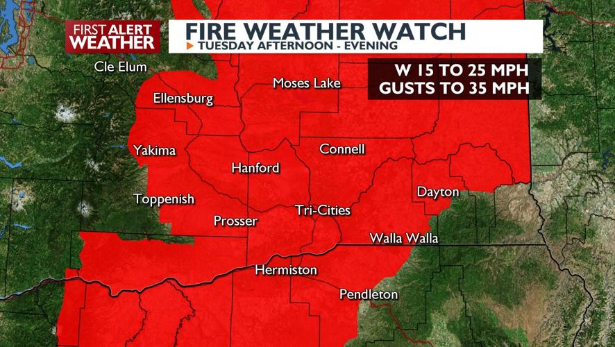 Fire Weather Watch in effect Tuesday -Kristin | Forecast ...