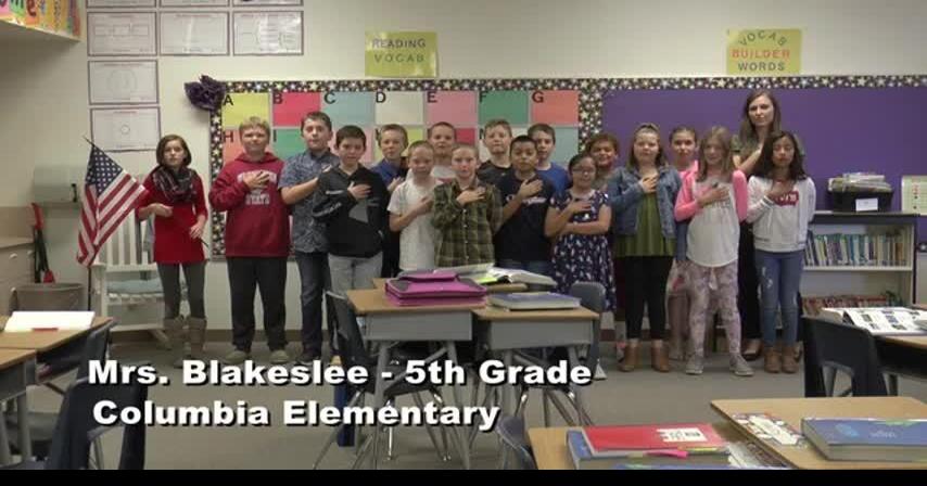 Raise the Flag: Mrs. Blakeslee’s 5th grade class at Columbia Elementary ...