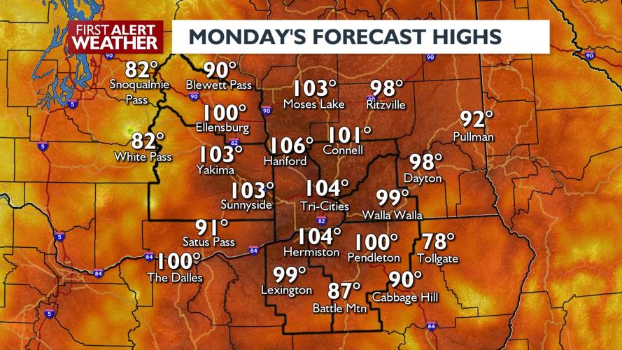 Dangerous heat Monday, dangerous fire weather Tuesday through Thursday ...