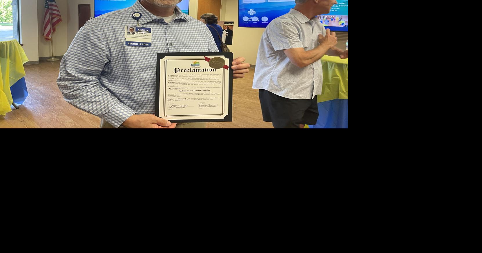 Kennewick mayor proclaims July 11th as Kadlec Tri-cities Cancer Center ...
