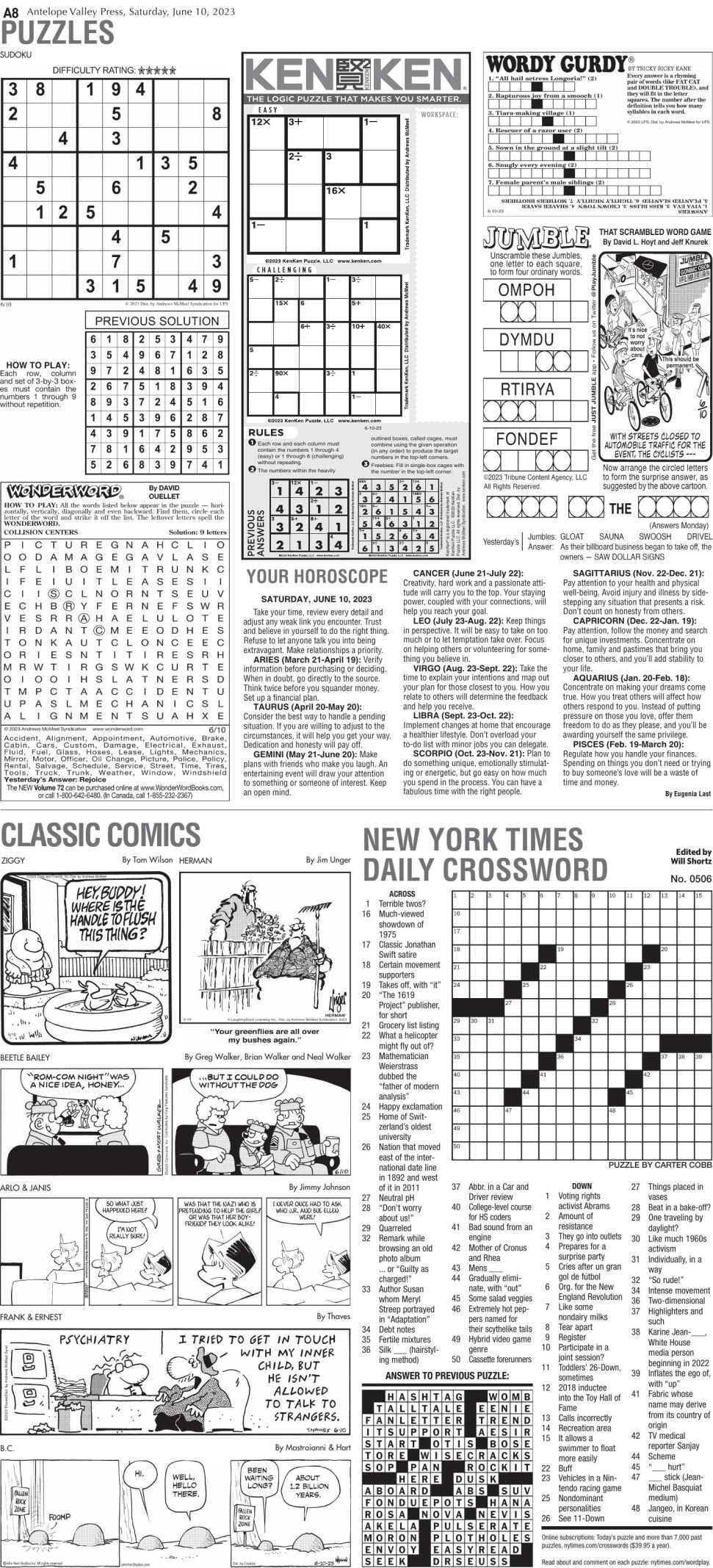 Puzzles, June 10, 2023 | Puzzles Comics | avpress.com