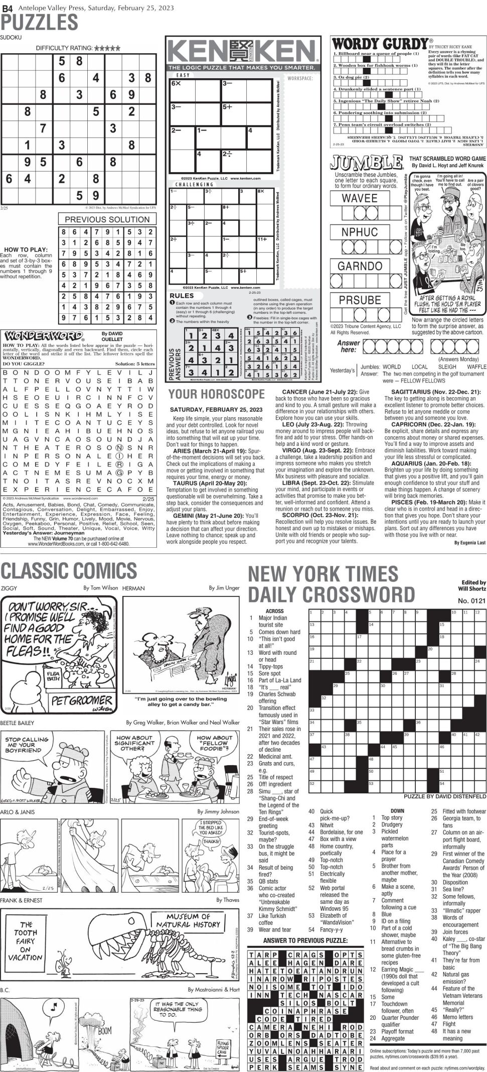 Puzzles, Feb. 25, 2023 | Puzzles Comics | avpress.com