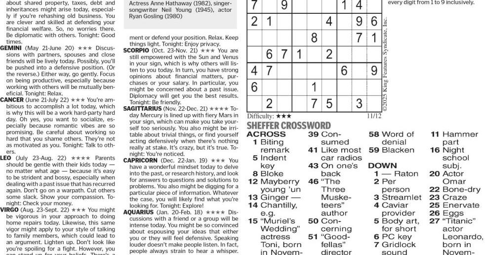 Comics/Puzzles, Nov. 12, 2025 | Puzzles Comics | avpress.com