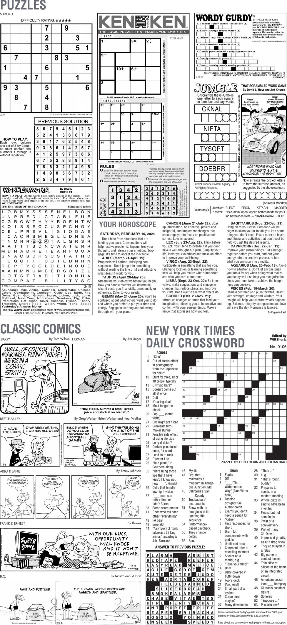 Puzzles, Dec. 10, 2024 | Puzzles Comics | avpress.com