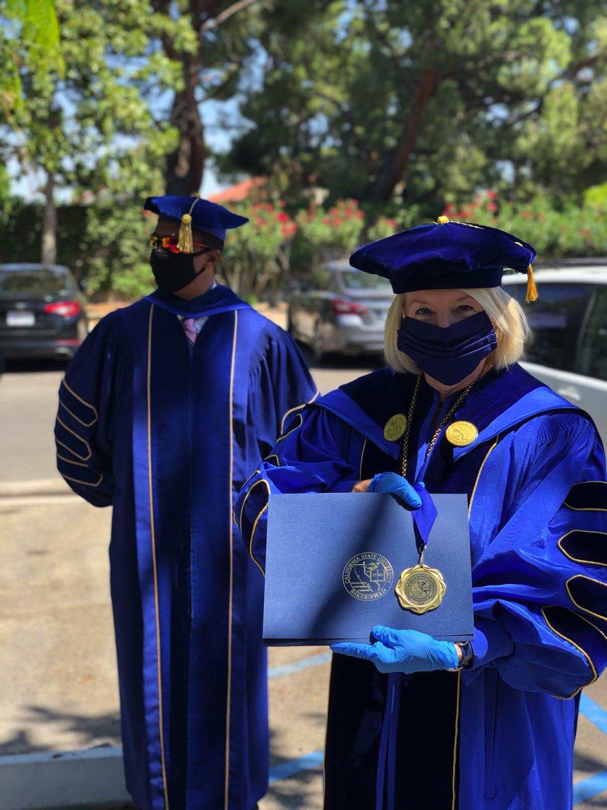 CSUB president makes personal delivery to 2 outstanding grads | News ...