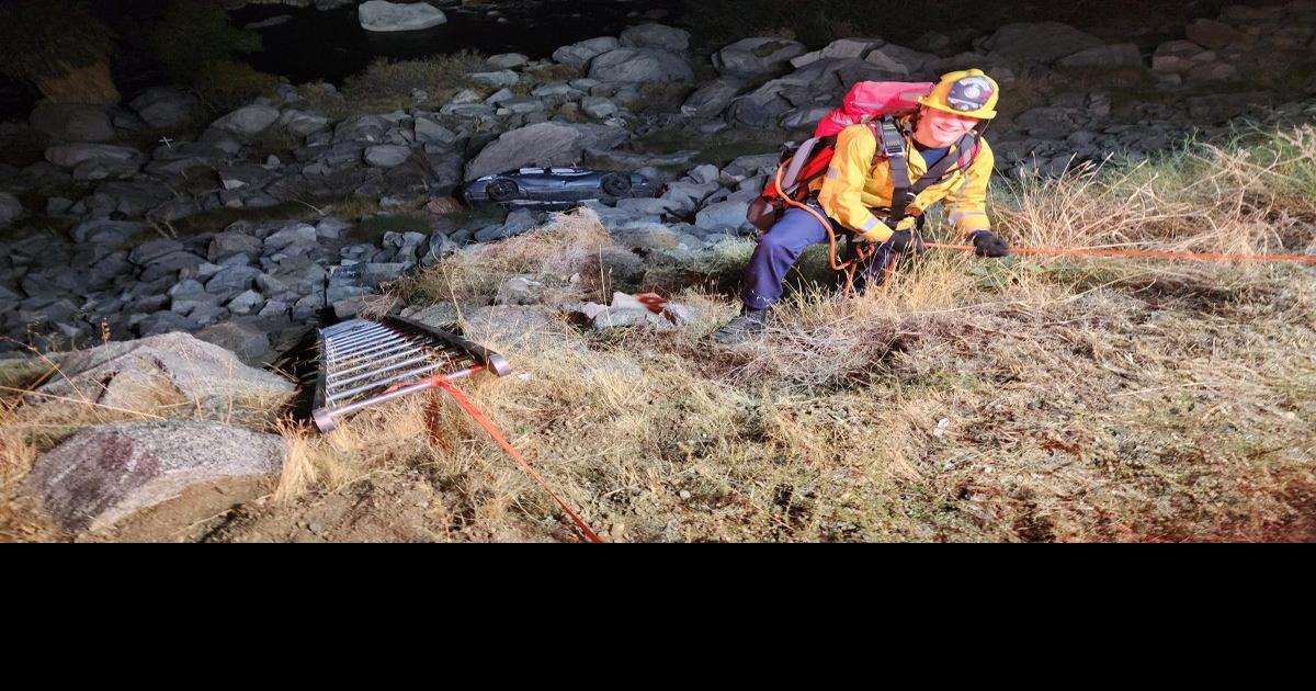 Firefighters use rope rescue system to help patient out of canyon ...