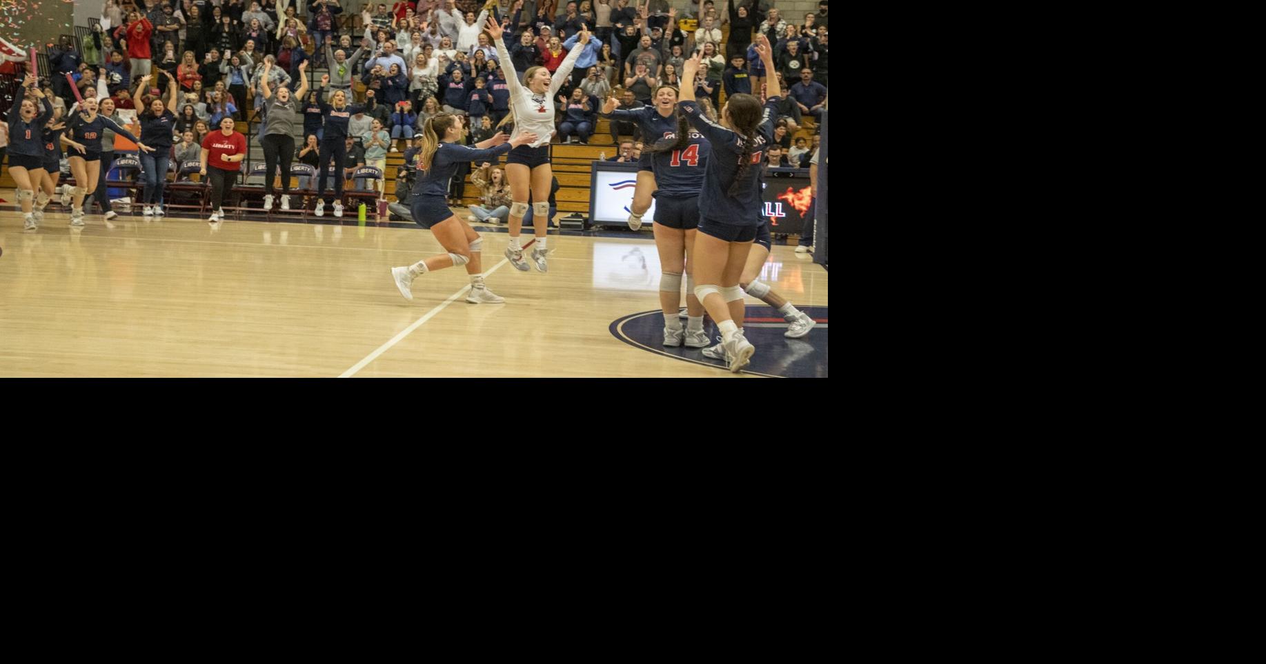 Liberty volleyball shakes off second set to claim valley championship ...