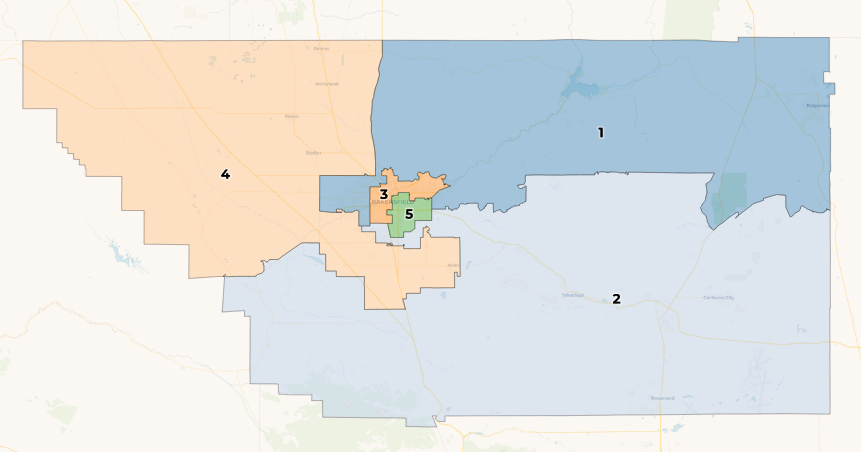 Kern County supervisors vote to keep districts largely the same | News ...