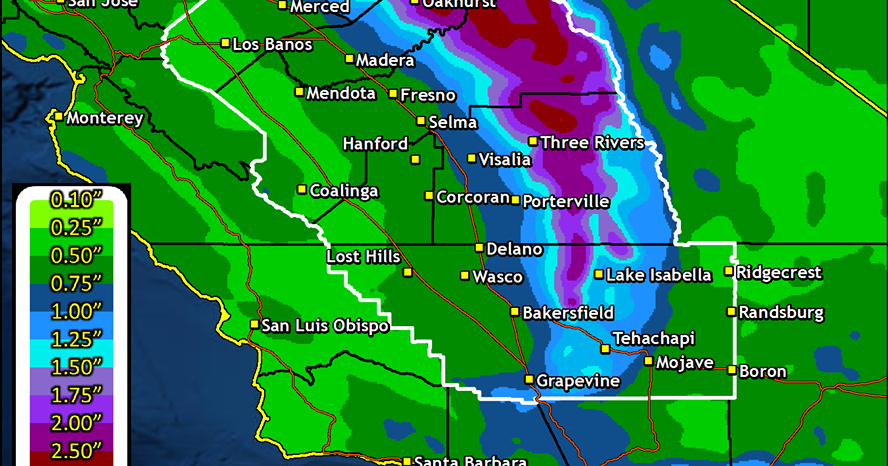 Bakersfield to see a good drenching Sunday, with snow in the mountains ...