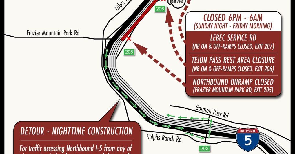 Watch for long-term lane closure on northbound I-5 on the Grapevine ...