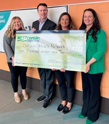 WESTconsin Credit Union donates $10,000 to Children's Miracle Network ...