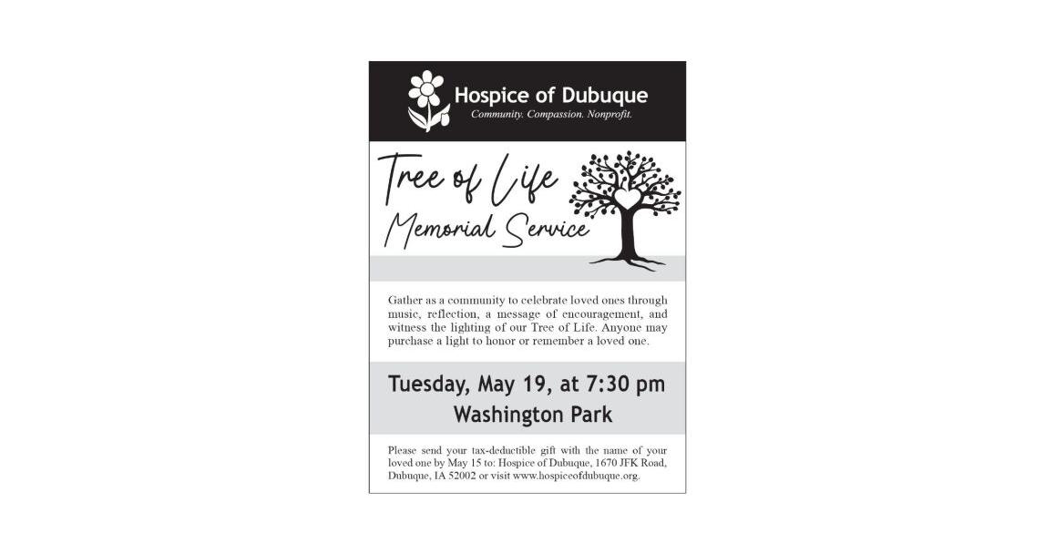 Hospice of Dubuque | Memorials | bellevueheraldleader.com