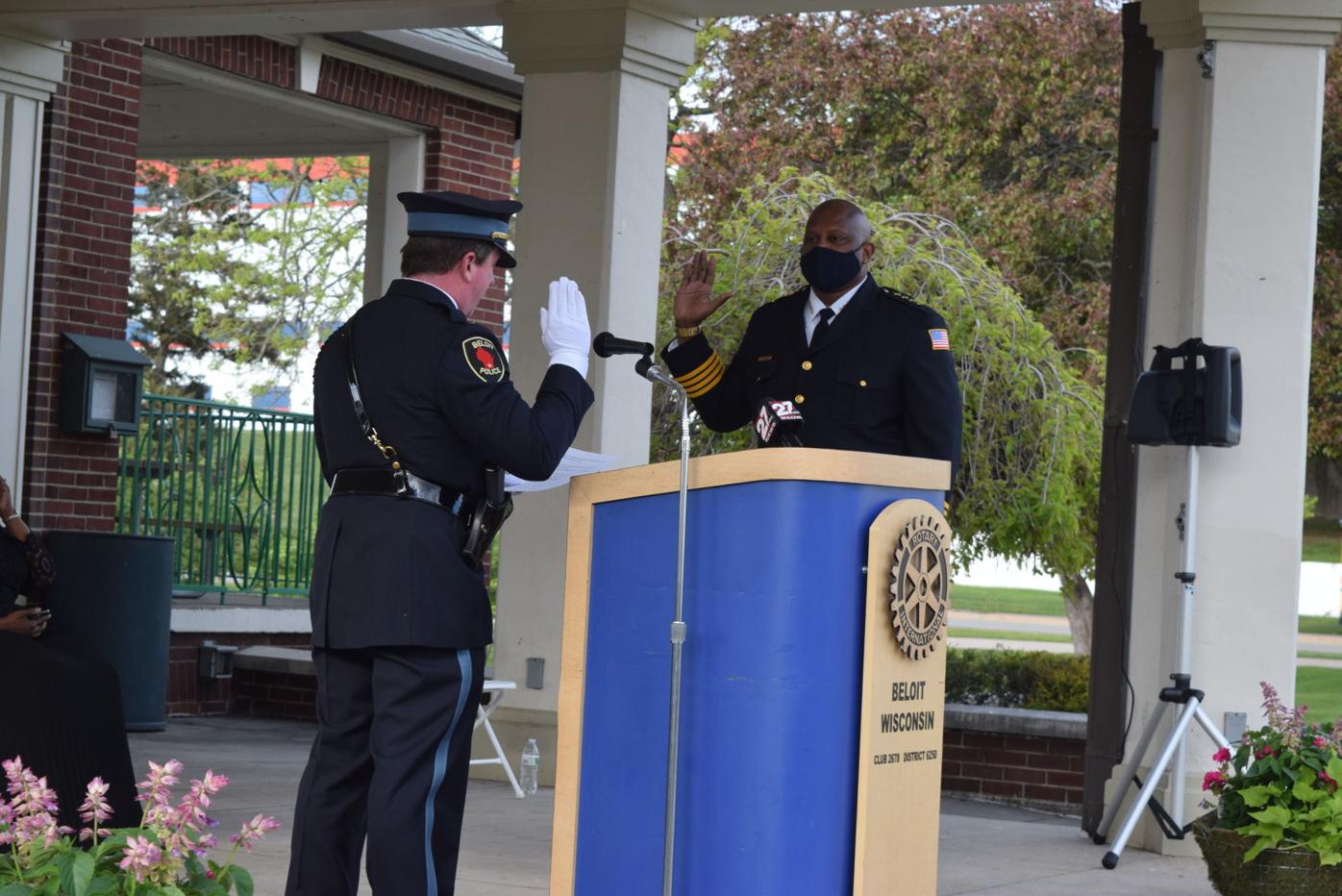 Beloit community recognizes first Black police chief Sayles at swearing ...