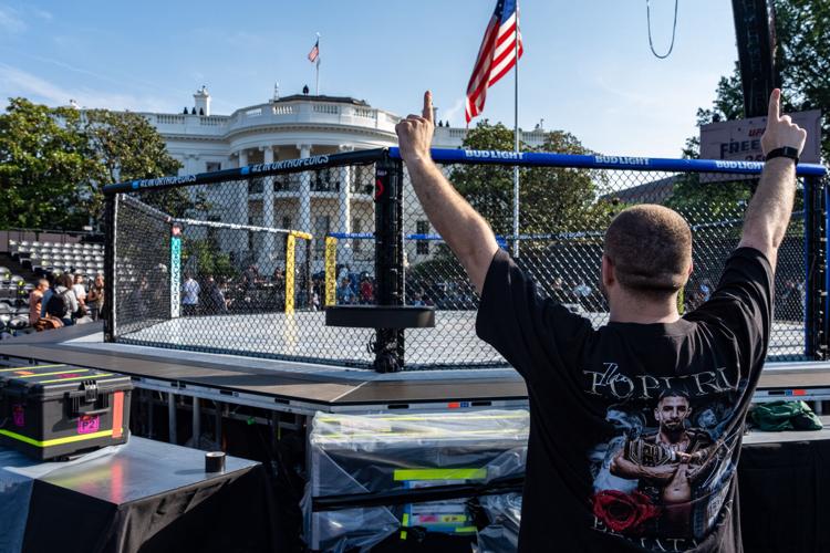 Lights! Camera! Cage match! The White House lawn's Octagon is ready for ...
