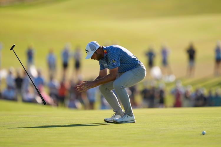 After missing his putt on the 18th hole, Sam Burns comes up one shot ...