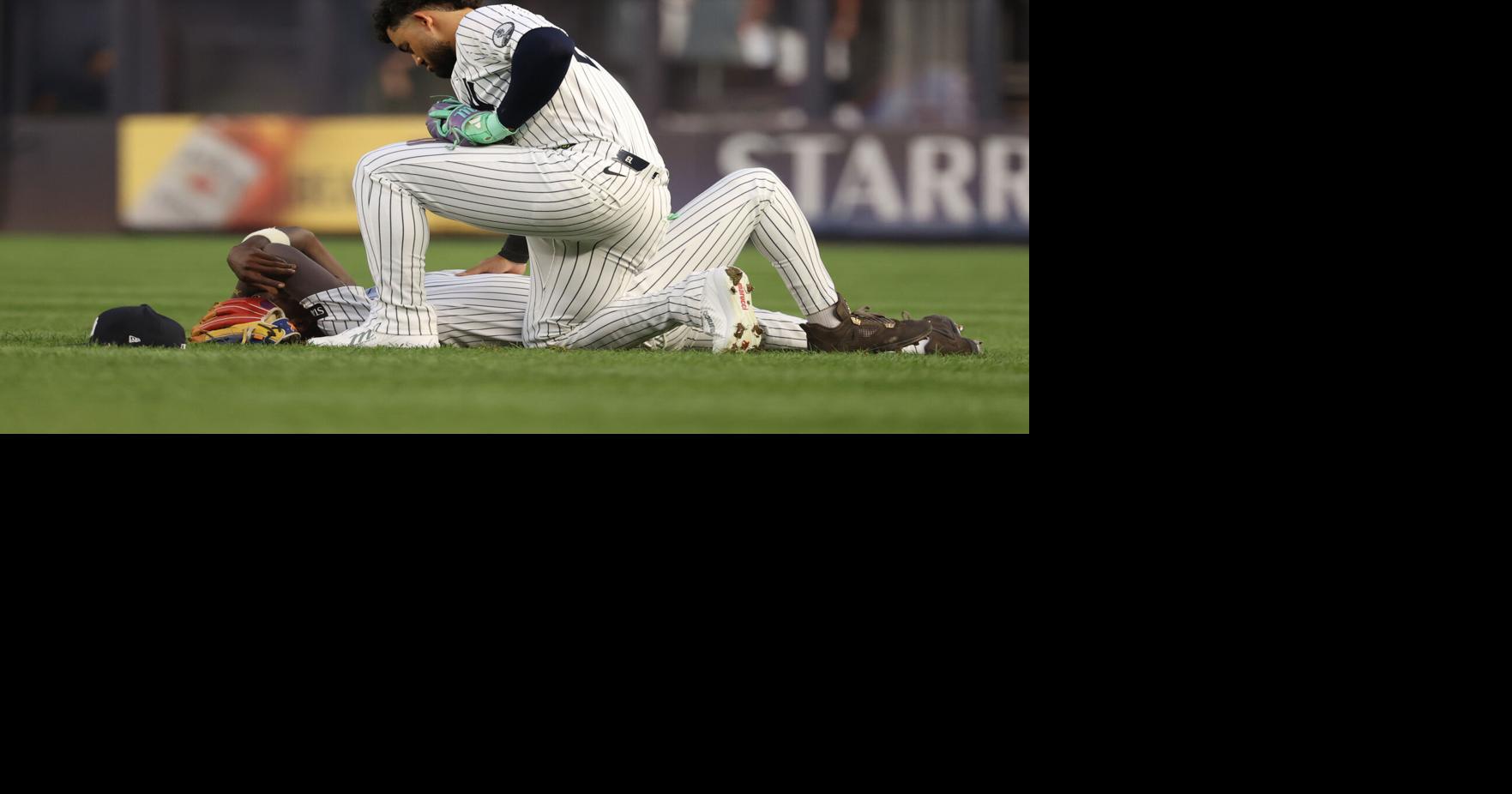 Yankees 2B Jazz Chisholm Jr. leaves game after collision with OF Jasson ...