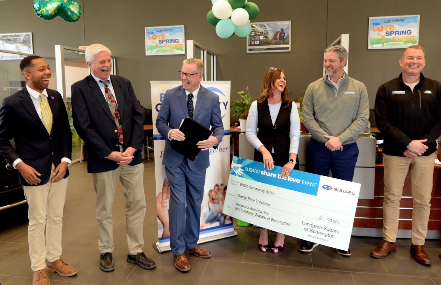 Lundgren Subaru's $23K donation helps BROC meet the need in Bennington ...