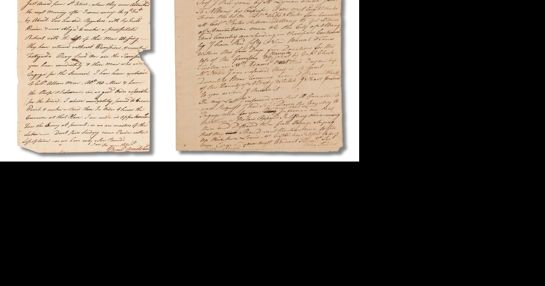 Benedict Arnold’s and John Stevens’ Revolutionary War letters reunited ...