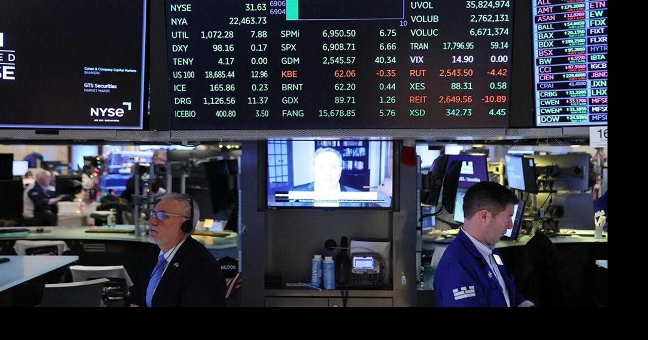 US stocks fall on a shaky Wall Street as Brent oil briefly barrels ...