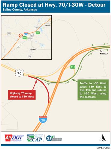 I-30 lane closures scheduled overnight in Saline County for pavement ...