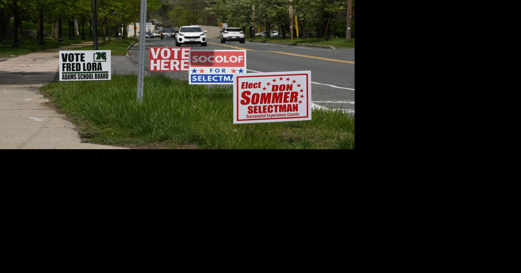 Candidate signs on the lawn near a road | | berkshireeagle.com
