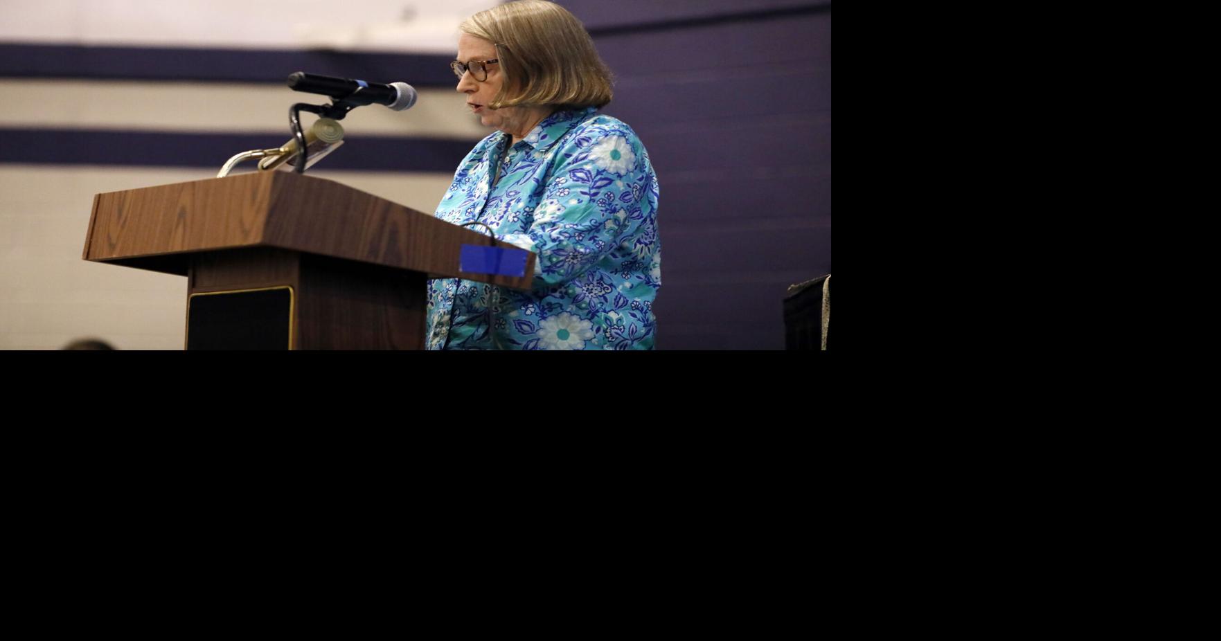 rene wood speaking at podium | | berkshireeagle.com