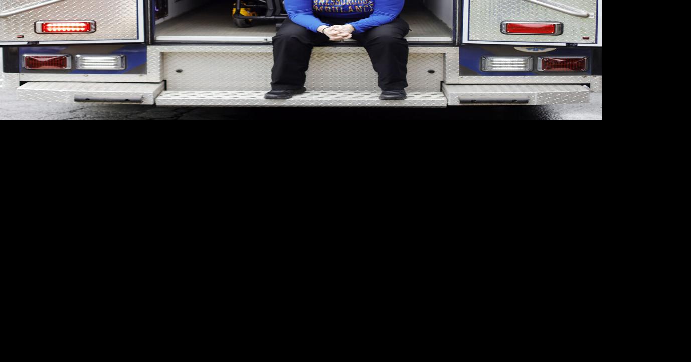 Jennifer Weber sitting in back of ambulance | | The Berkshire Eagle