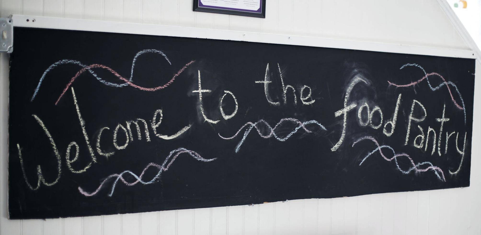 chalkboard sign reading welcome to the food pantry | | berkshireeagle.com