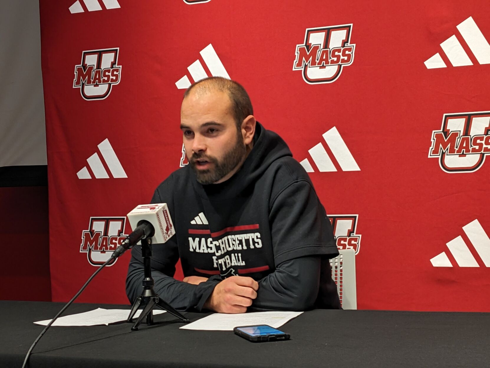 One month in, new UMass football coach Joe Harasymiak is happy where ...