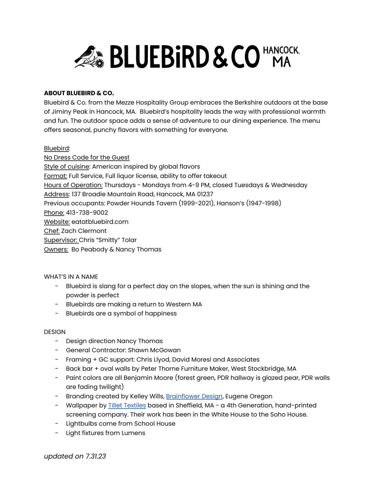 Bluebird & Co. | | berkshireeagle.com