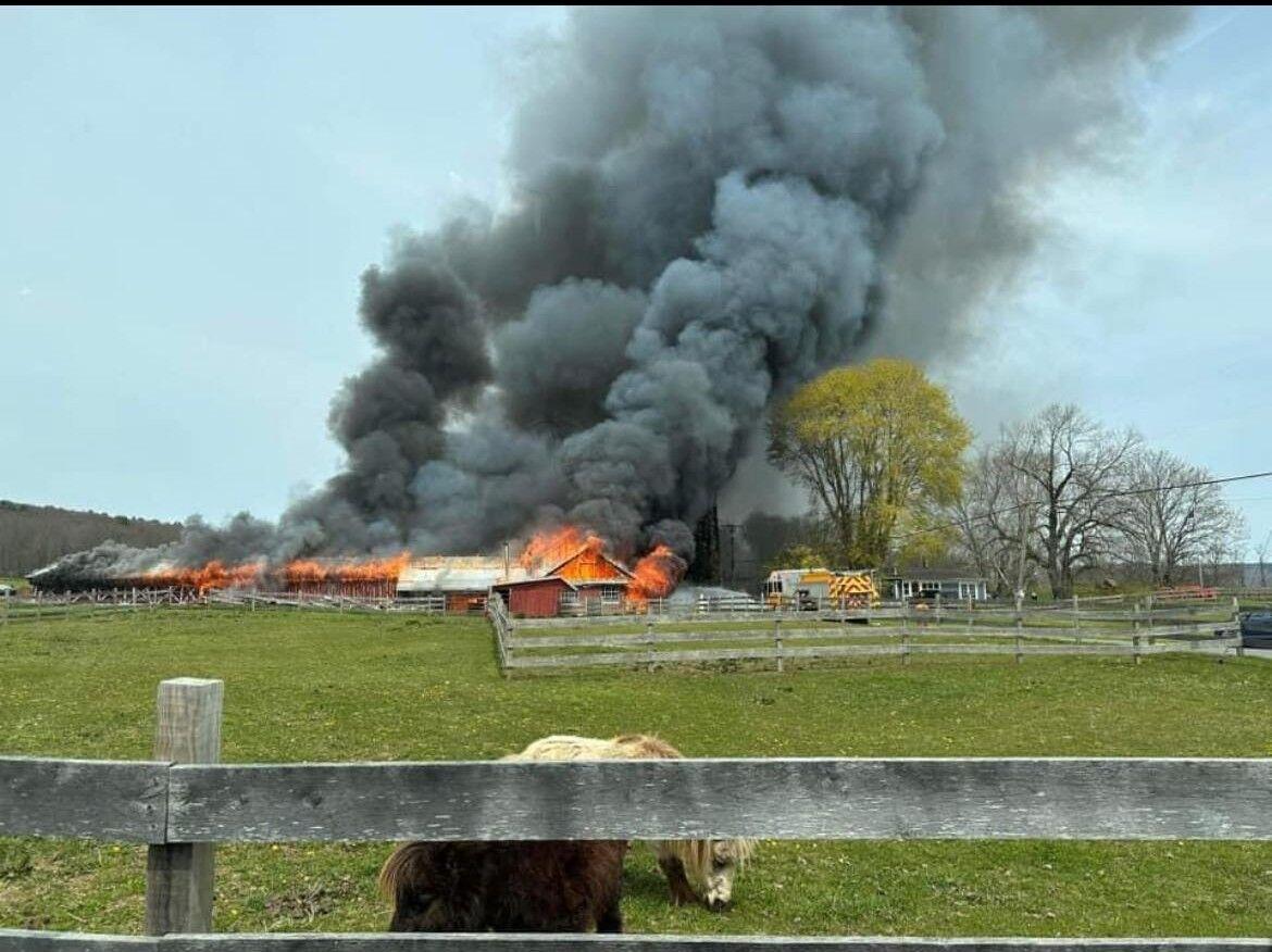 Berkshire firefighters help put out a barn fire in Hillsdale, N.Y ...