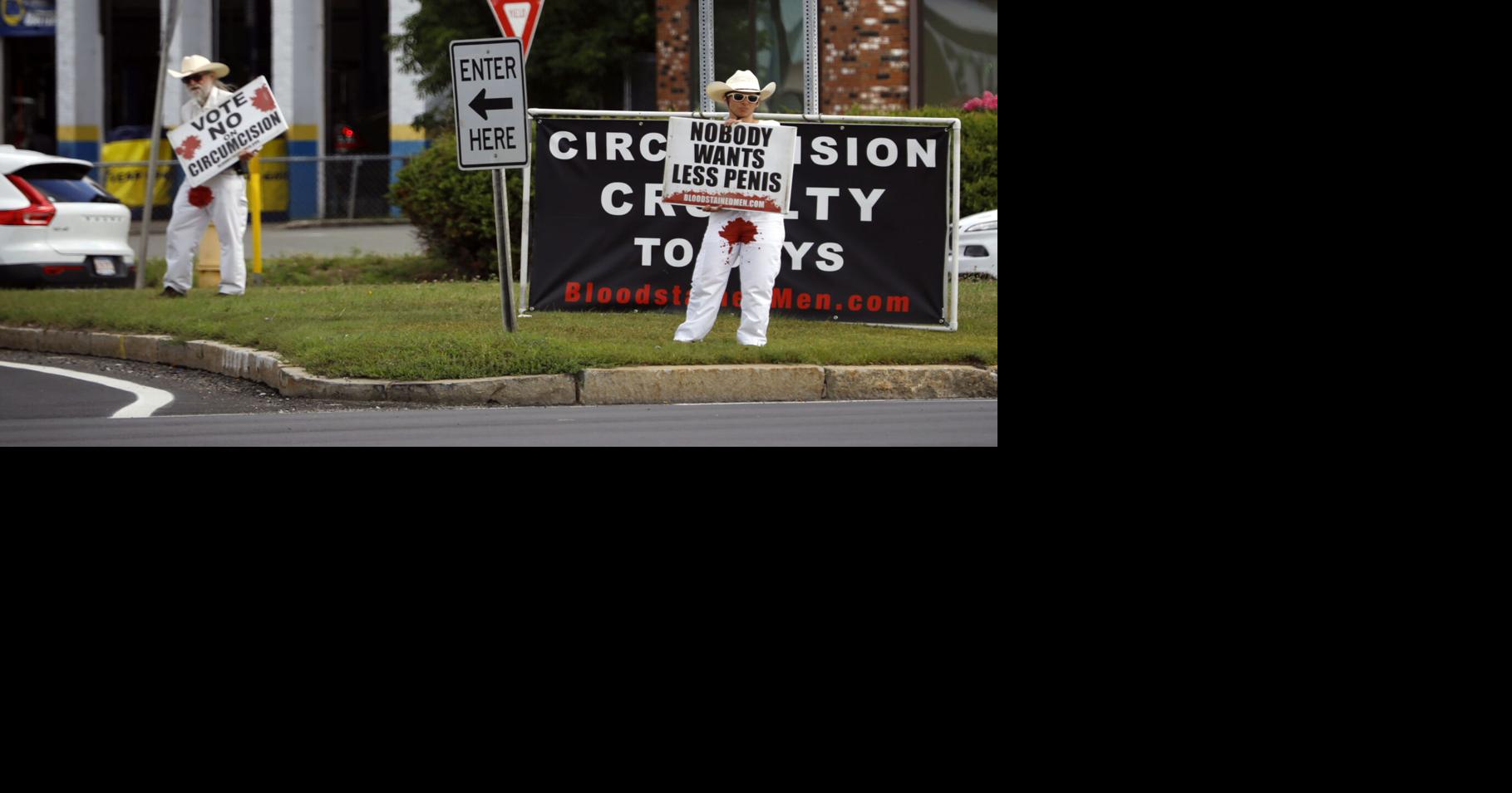 'Bloodstained Men' protest against infant circumcision in Pittsfield ...