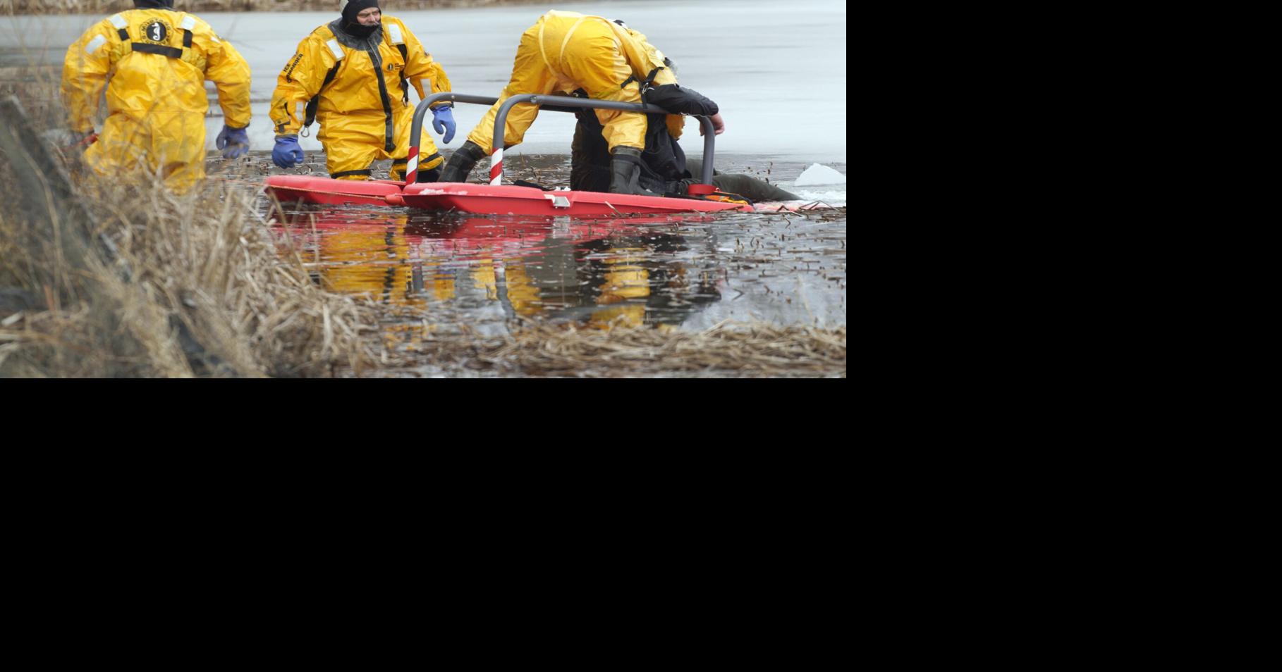 Rescuers save fisherman who fell through the ice on Stockbridge Bowl ...